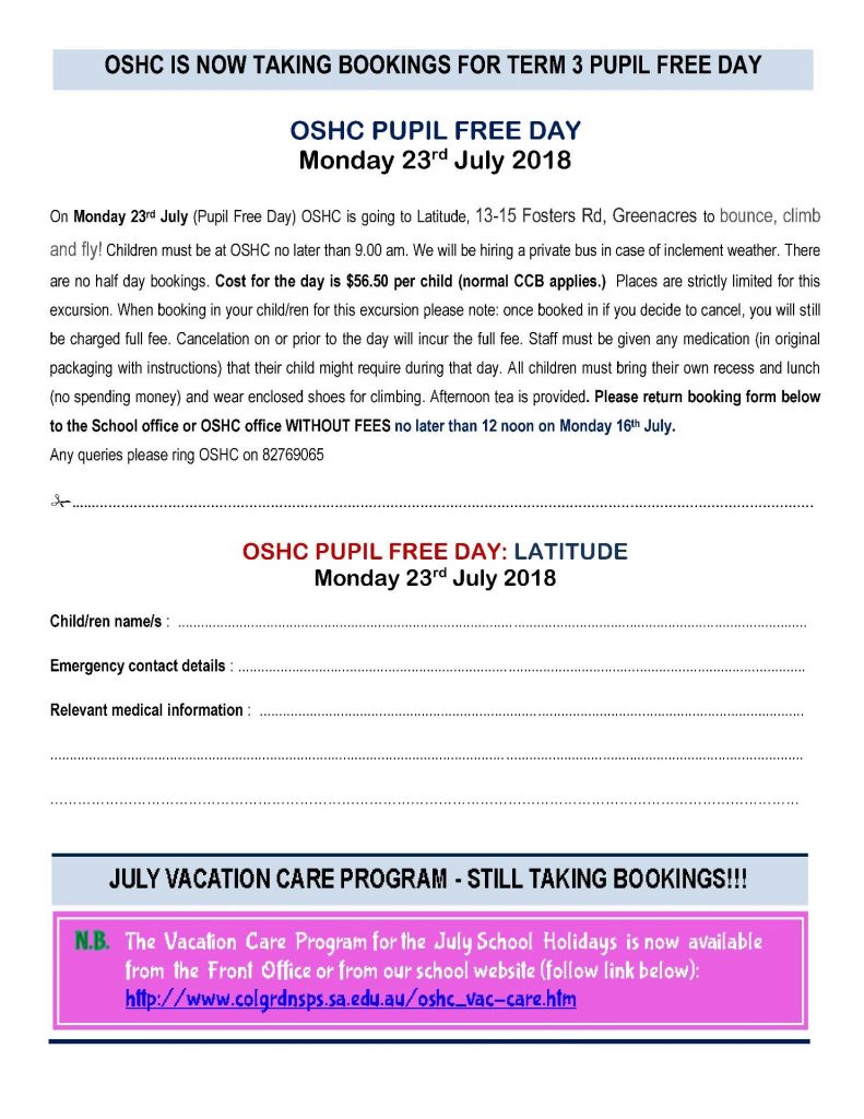 TERM 3 WEEK 1 PUPIL FREE DAY | Newsletters
